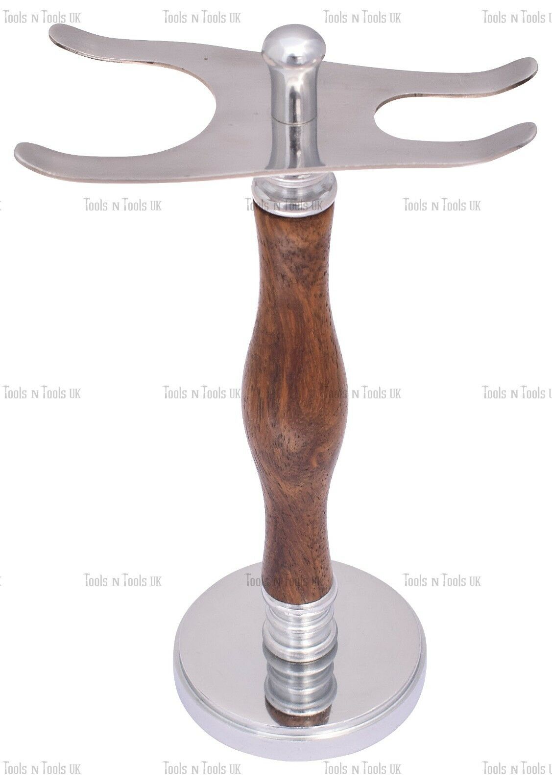 Universal Dark Wood Steel Safety Razor Stand Holder Shaving Brush Stand ...